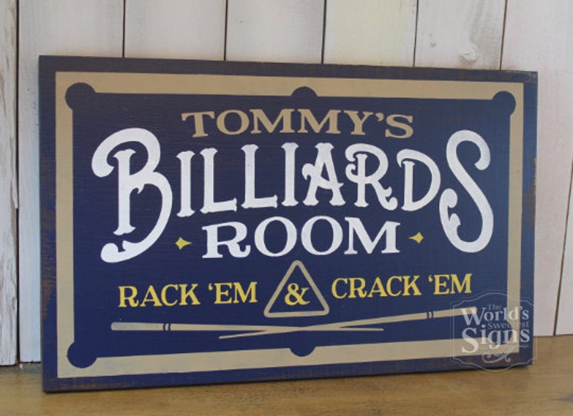 Billiards Sign Personalized Billiards Room Sign Man Etsy