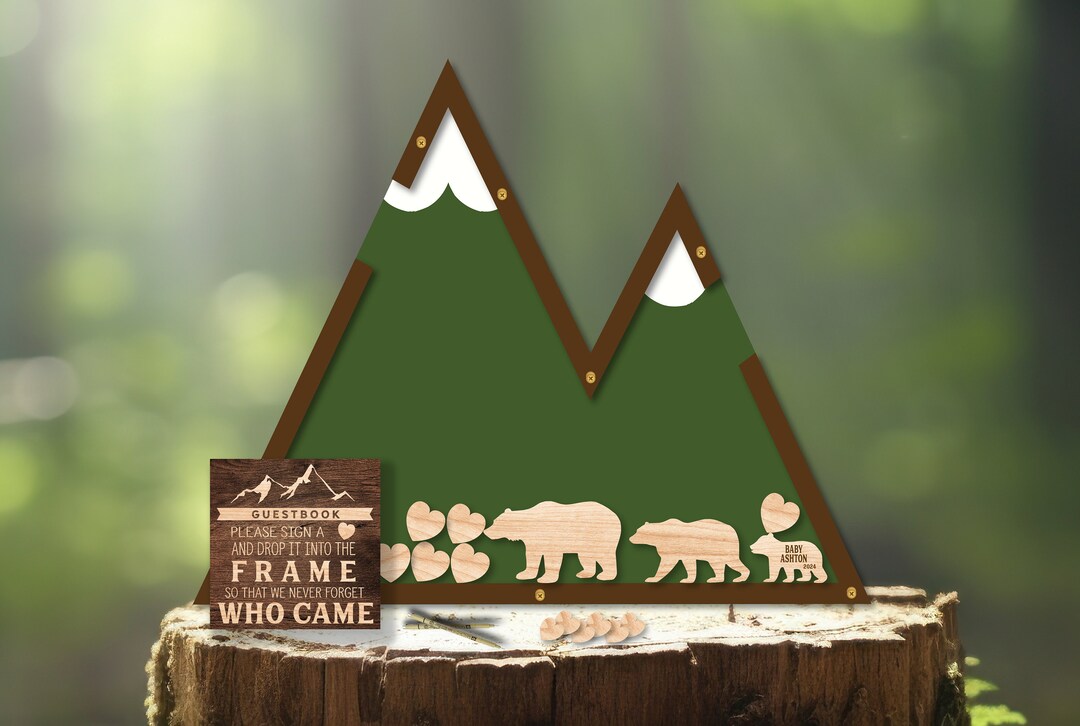 Mountain Theme - Bear Family - Baby Shower - Baby Bear - Hunter Green ...