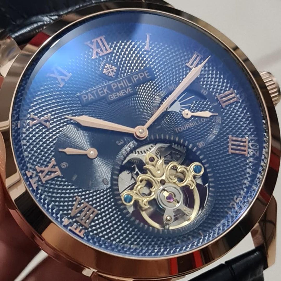 Moonphase Automatic PP Balance Wheel Leather Strap Watch Free Shipping ...