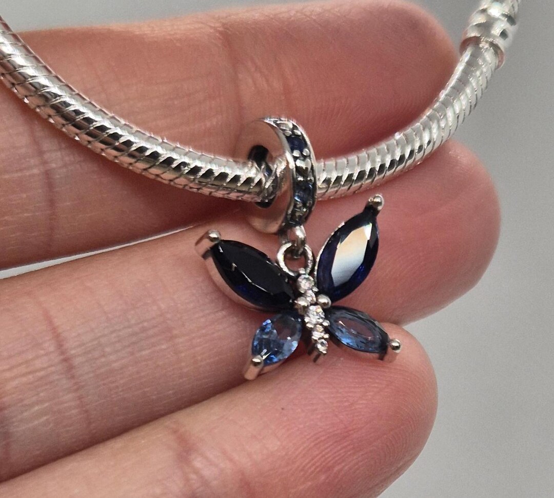 925 Silver Blue Butterfly Charm for Bracelets, Silver Charm, Bracelet ...