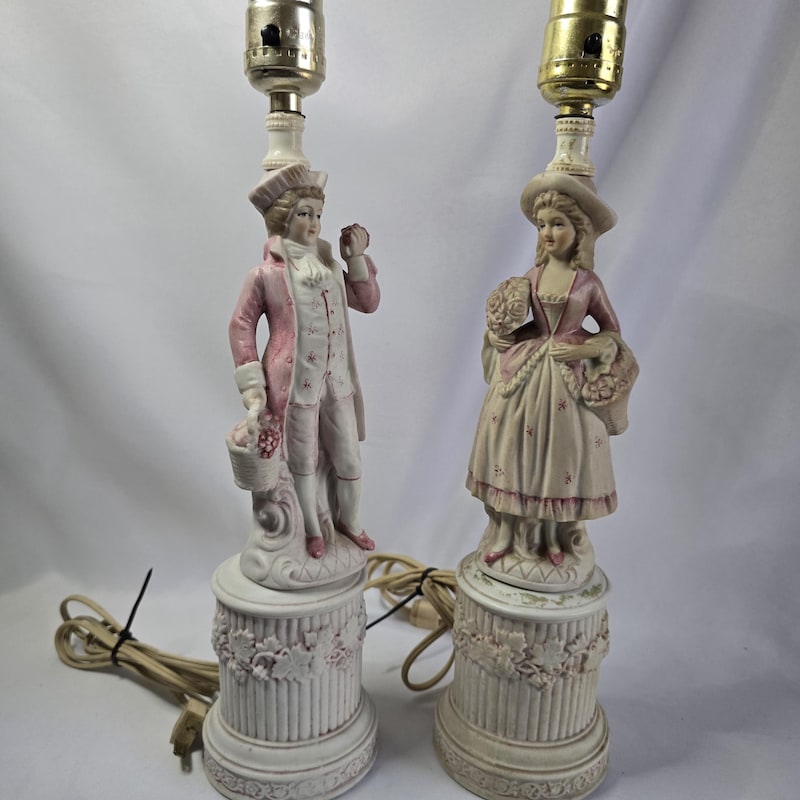 Vintage Bisque Lamps - Etsy