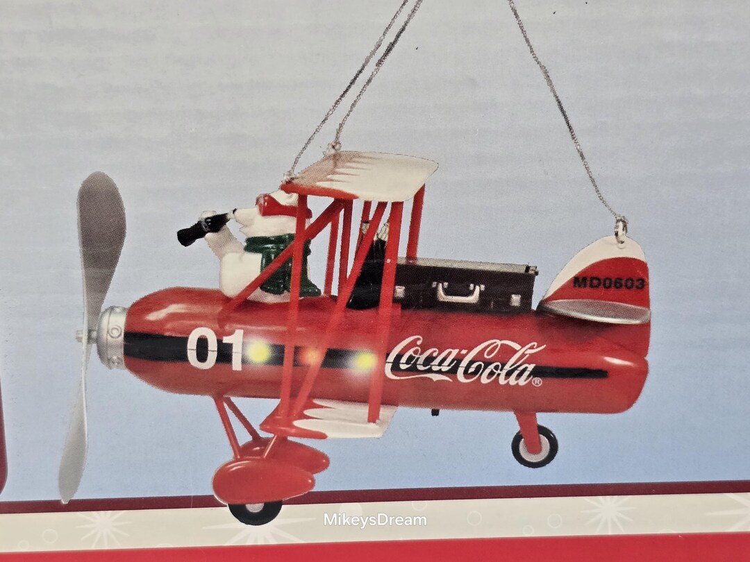 Coca Cola LED Mobile Polar Bear Biplane World - Etsy