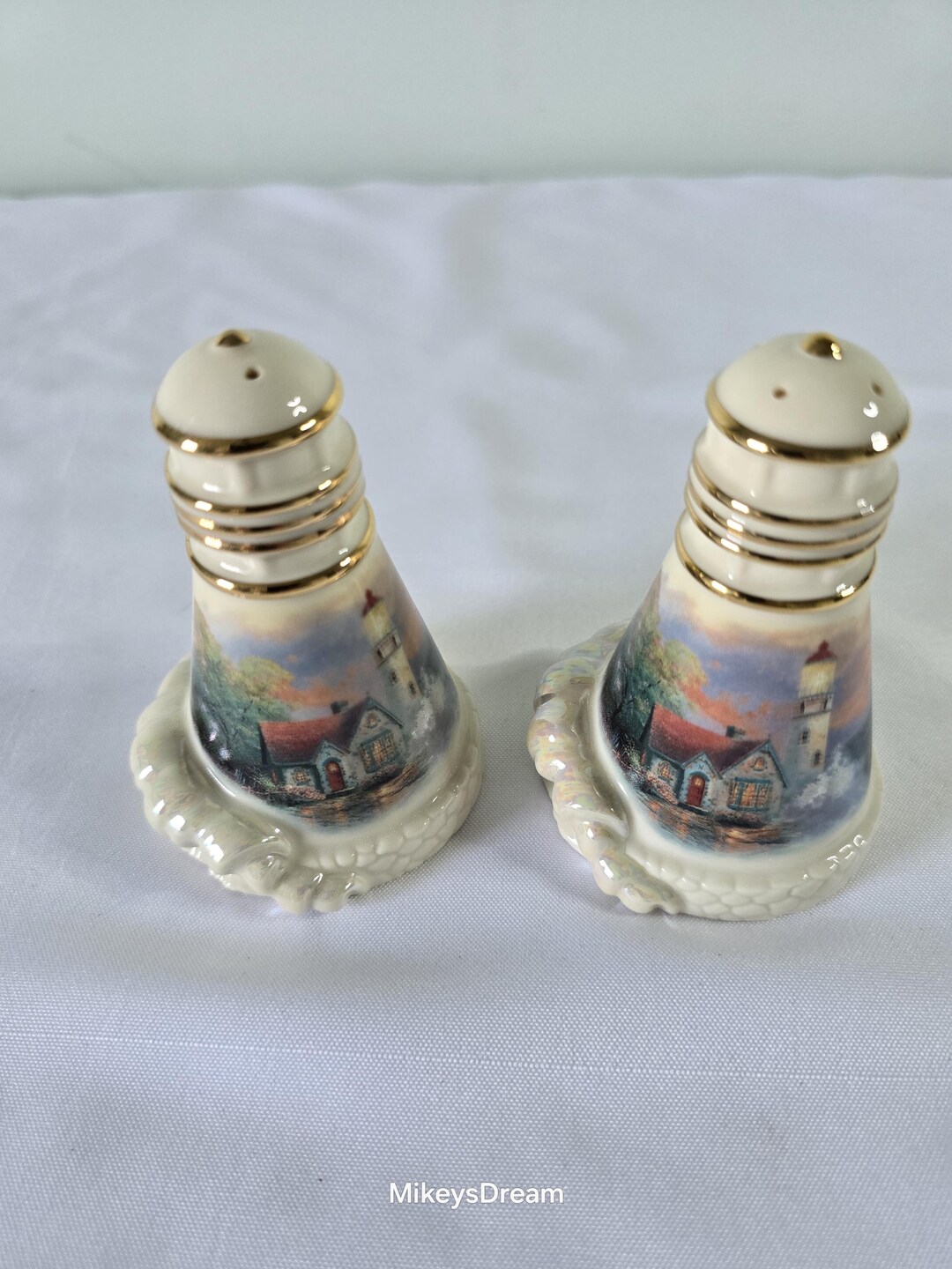 Thomas Kinkade Lighthouse Salt & Pepper Shakers by Lenox - Etsy
