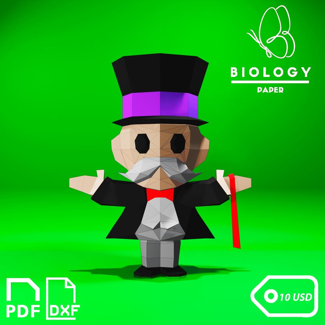 Monopoly Wobble 3D Models for Papercraft: Lowpoly Templates in PDF, DXF ...