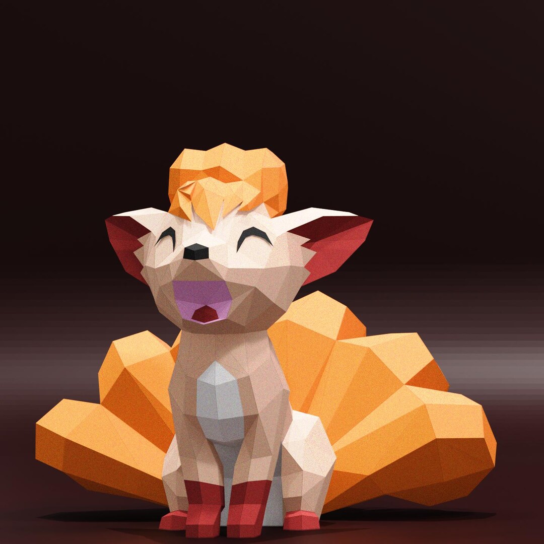 DIY Vulpix 3D Papercraft Low-poly Pokémon Model for Anime & Game Fans ...
