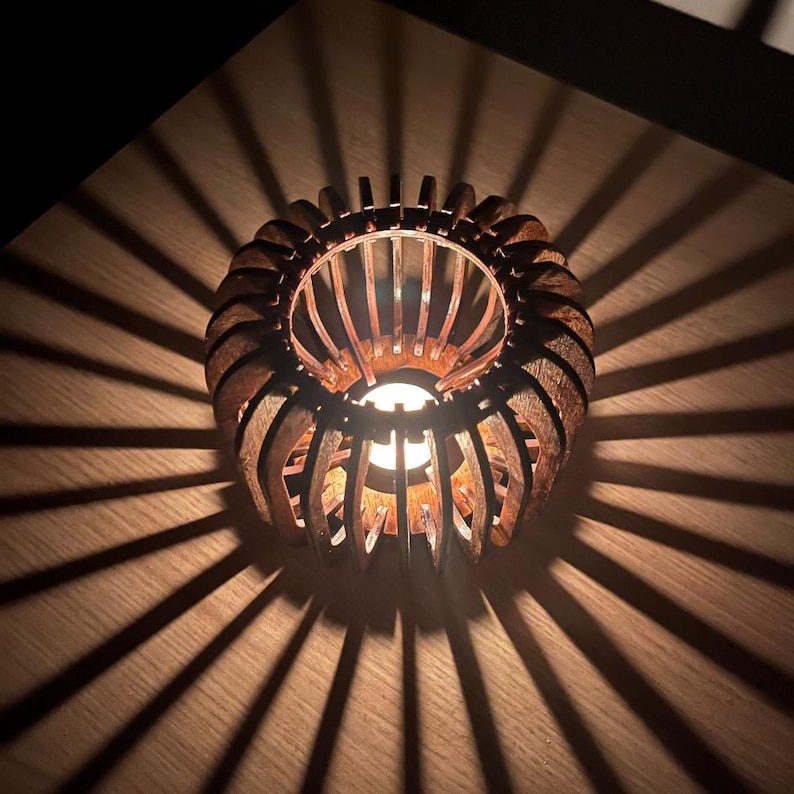 Wooden Candle Holder Shadow Lantern, Tea Light Holder Table Centerpiece ...