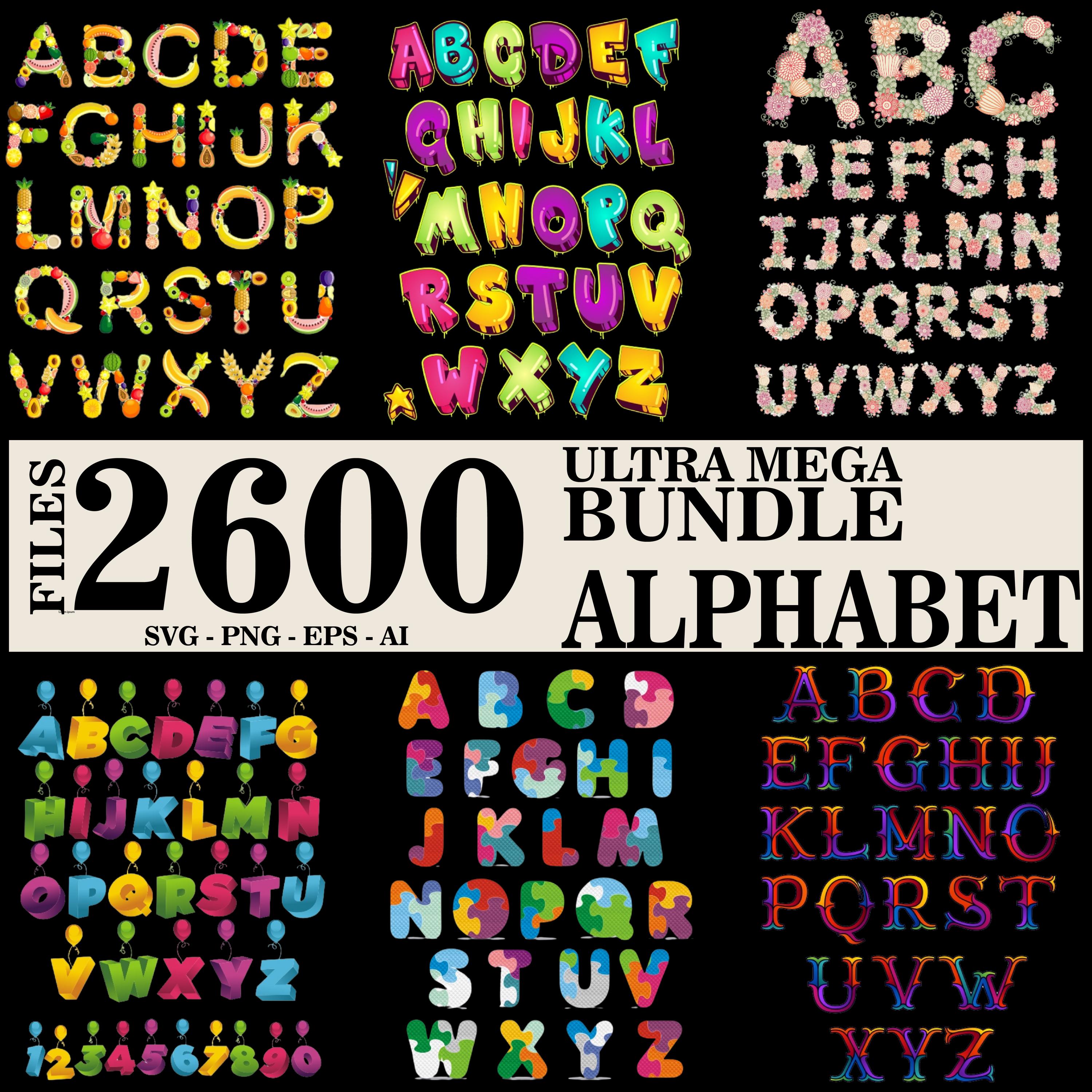 Amazing 2600 Files Alphabet Mega Bundle | Alphabet Clipart | Vintage ...