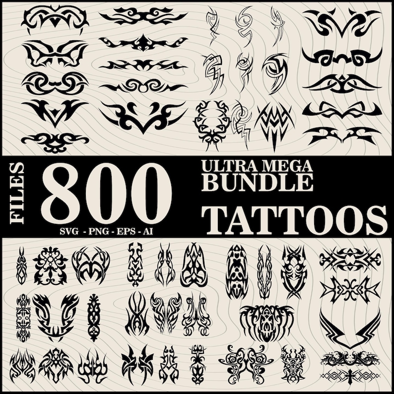 800 Files Tribal Tattoo Mega Bundle | Tribal Tattoo Cricut | Tribal ...