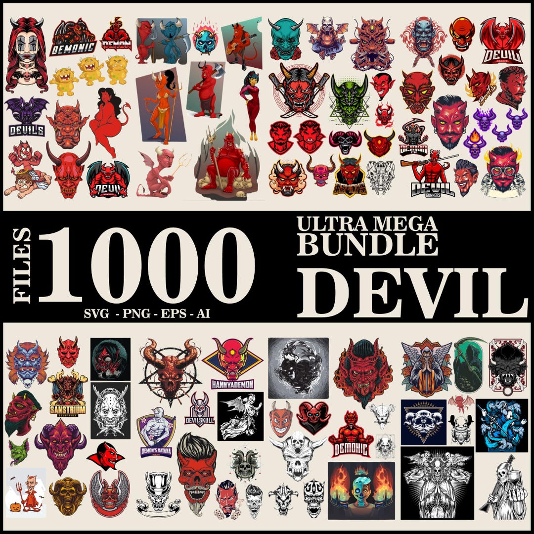 1000 Files Devil Bundle | Demon Svg | Devil Skull Clipart | Devil Svg ...