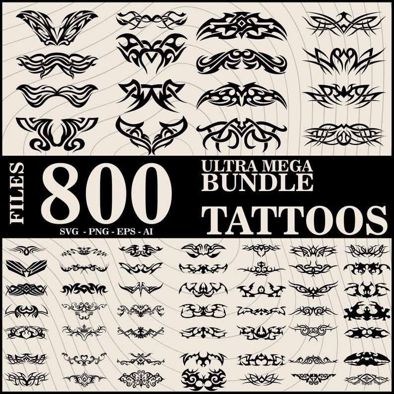 800 Files Tribal Tattoo Mega Bundle | Tribal Tattoo Cricut | Tribal ...