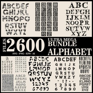 Amazing 2600 Files Alphabet Mega Bundle | Alphabet Clipart | Vintage ...