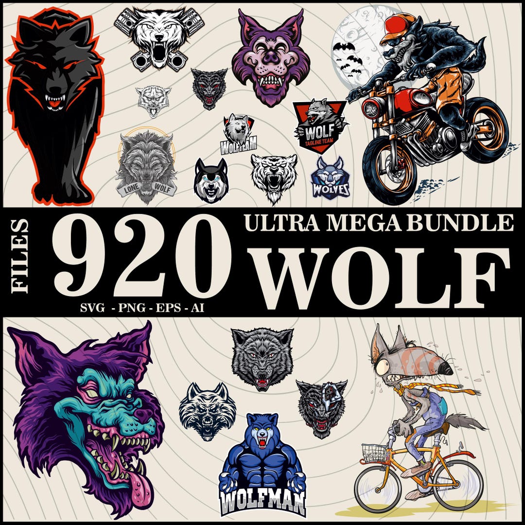 920 Files Wolf Mega Bundle | Wolf Png | Wild Animal Svg | Wolf Clipart ...