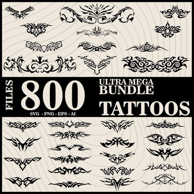 800 Files Tribal Tattoo Mega Bundle | Tribal Tattoo Cricut | Tribal ...