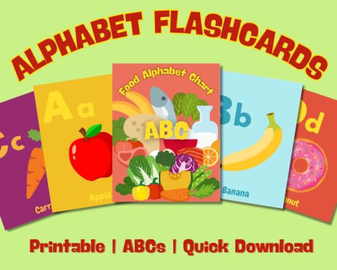 Alphabet Flashcards (food Theme) Digital Educational Teacher Resource ...
