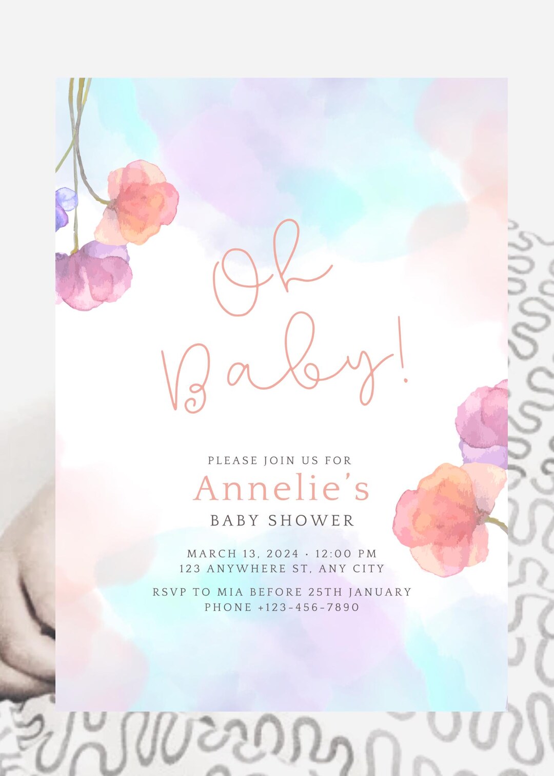 Baby Shower Template - Etsy