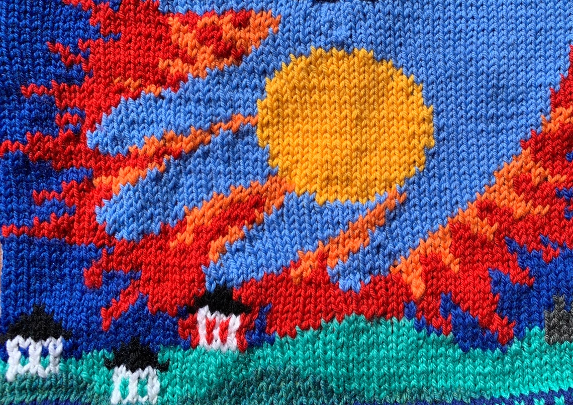 Knitting Pattern: Sun and Moon Sweater Size One Year - Etsy