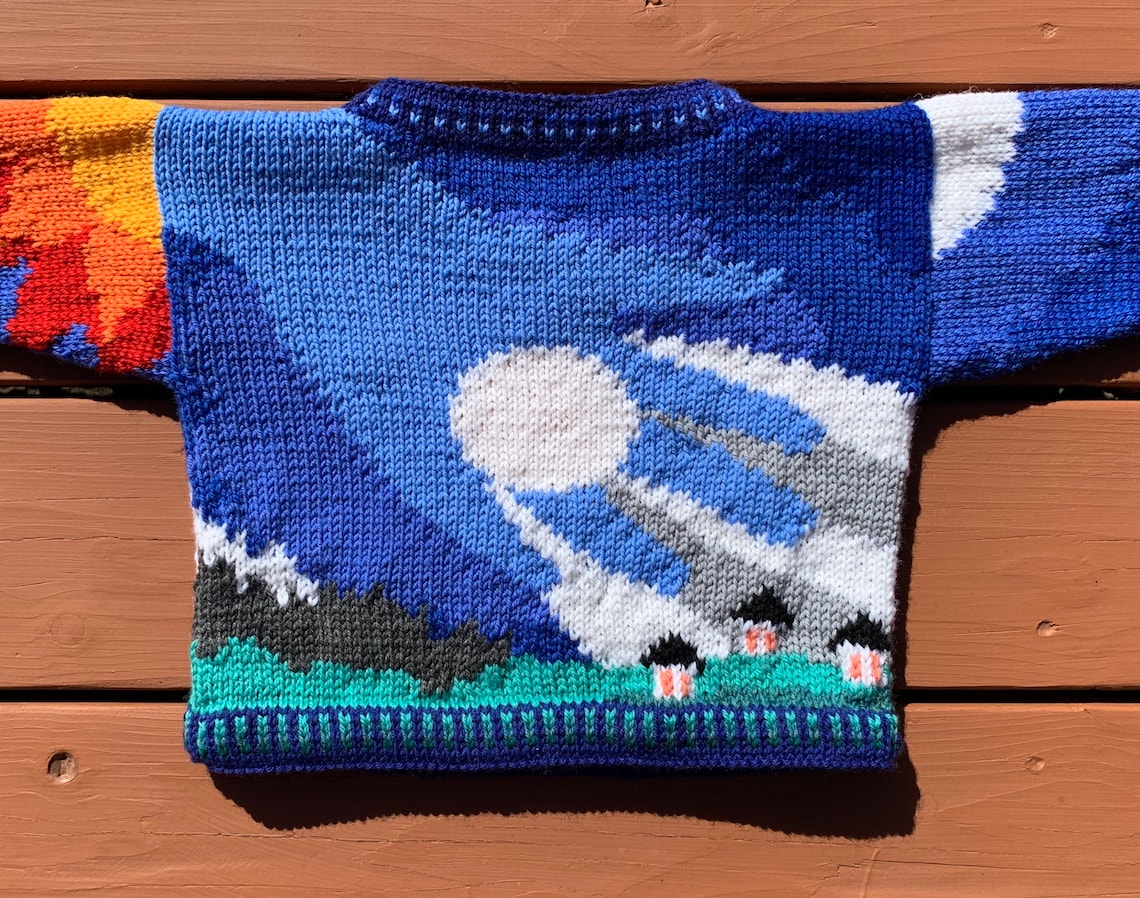 Knitting Pattern: Sun and Moon Sweater Size One Year - Etsy