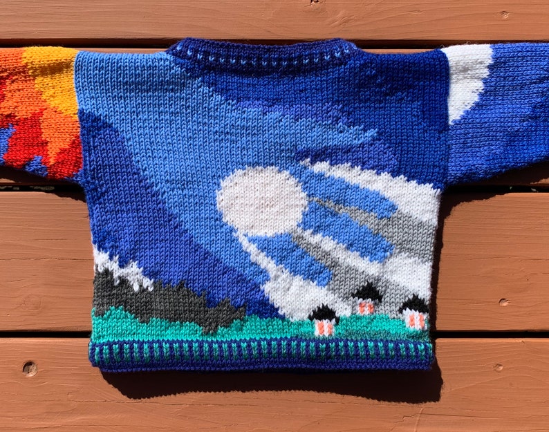 Knitting Pattern: Sun and Moon Sweater Size One Year - Etsy