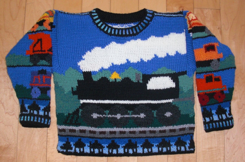 Knitting Pattern: Trains Size Three Years - Etsy