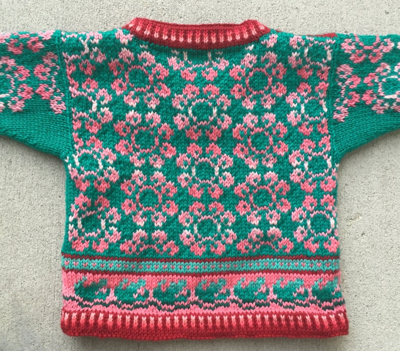 Knitting Pattern: Round Flowers Sweater One Year - Etsy