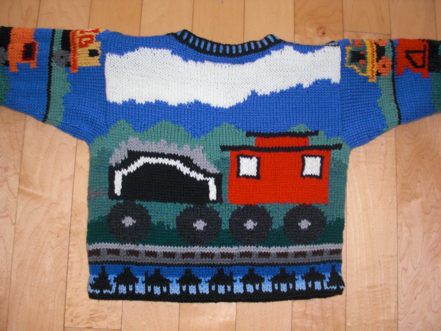 Knitting Pattern: Trains Size Three Years - Etsy Denmark