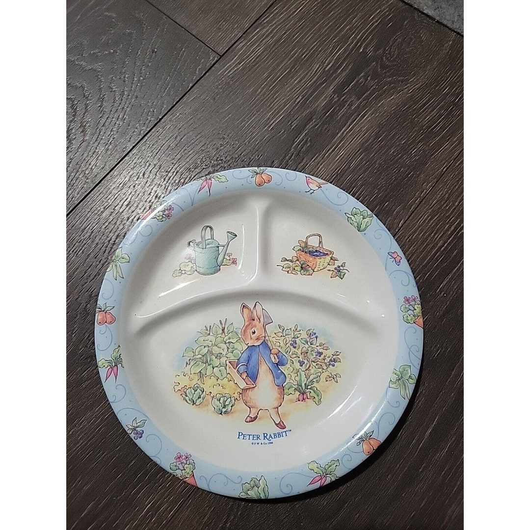 Eden 1996 Melamine Peter Rabbit Graphics Divided Dish Childrens Plate 8 ...