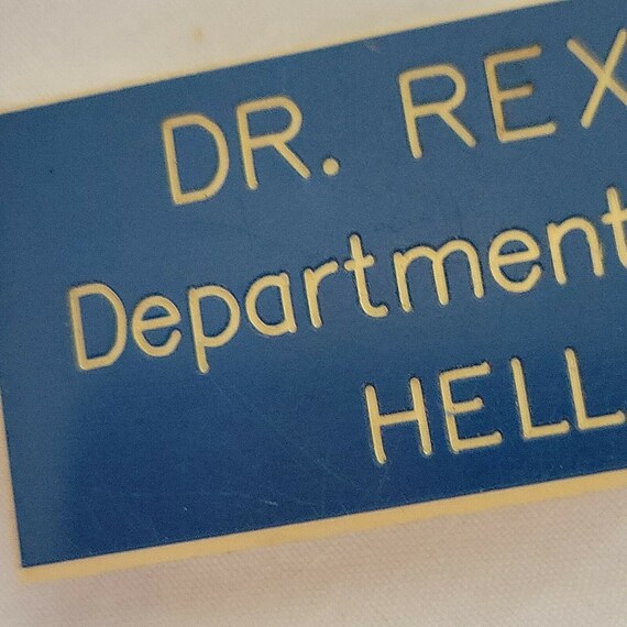 Novelty Plastic Engraved Doctors Hospital Name Tag B… - Gem