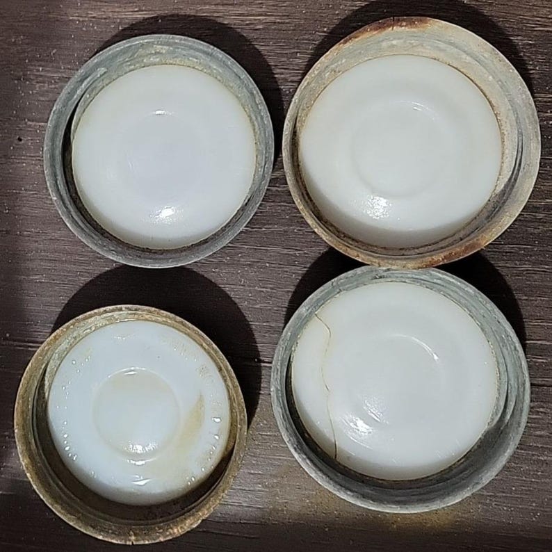 4pc Ball Atlas Boyd Zinc Mason Jar Lids With Porcelain Inserts 1x3 ...