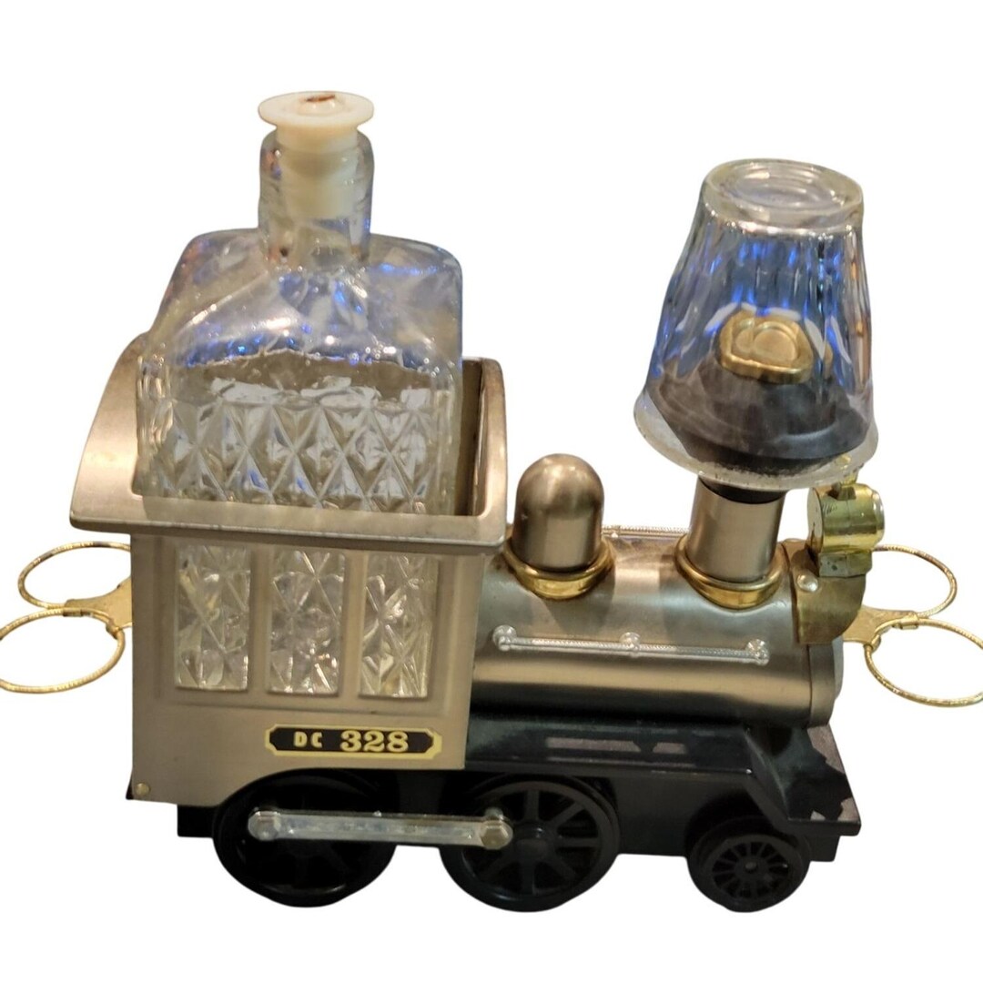 Golden Crown Train Decanter Bar Music Box Plays "how Dry I Am" Vintage ...