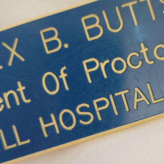 Novelty Plastic Engraved Doctors Hospital Name Tag B… - Gem