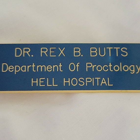 Novelty Plastic Engraved Doctors Hospital Name Tag B… - Gem