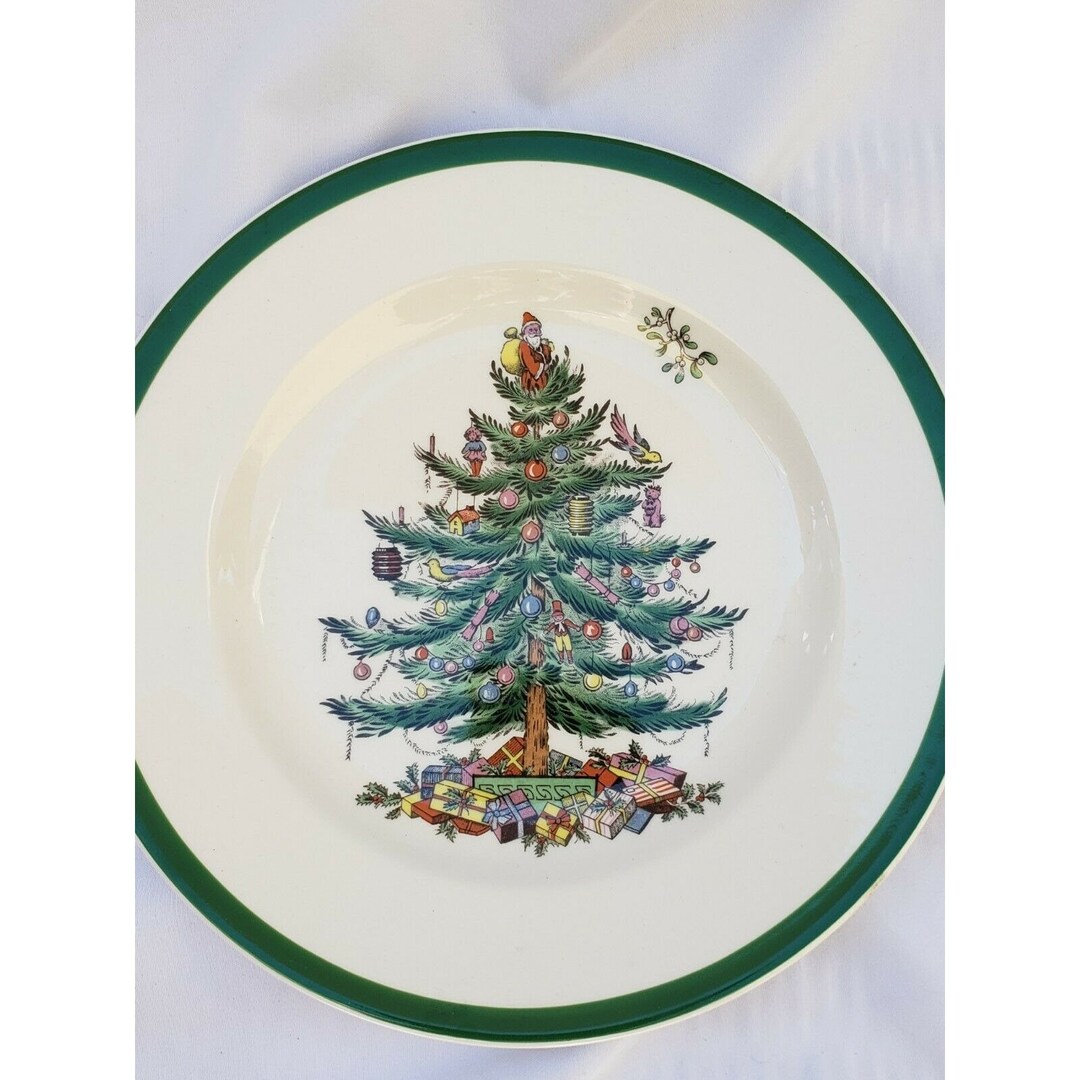 Spode Christmas Tree Plate Round Made in England "santa Tree Topper" - Etsy