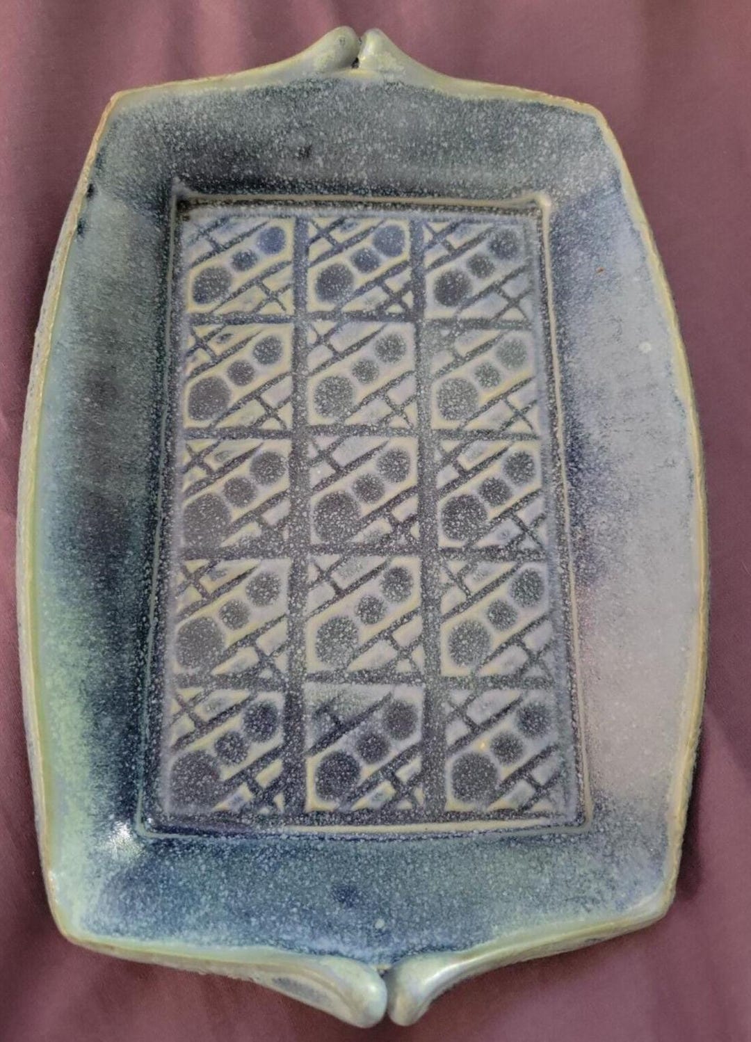 Elizabeth Krome Quail Run Pottery Serving Tray Dish Made in Virginia ...