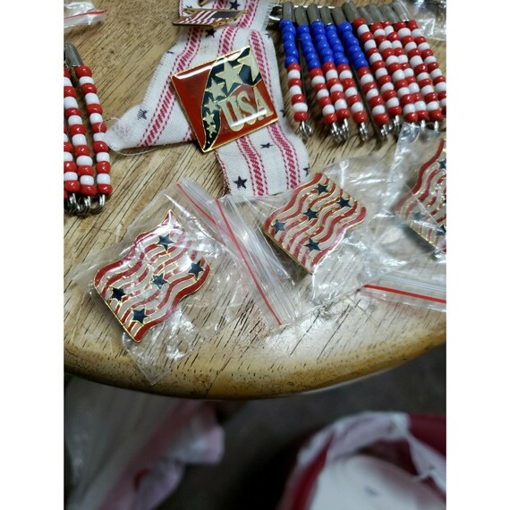 SAFETY PIN American Flag Patriotic Red White Blue Pin… - Gem