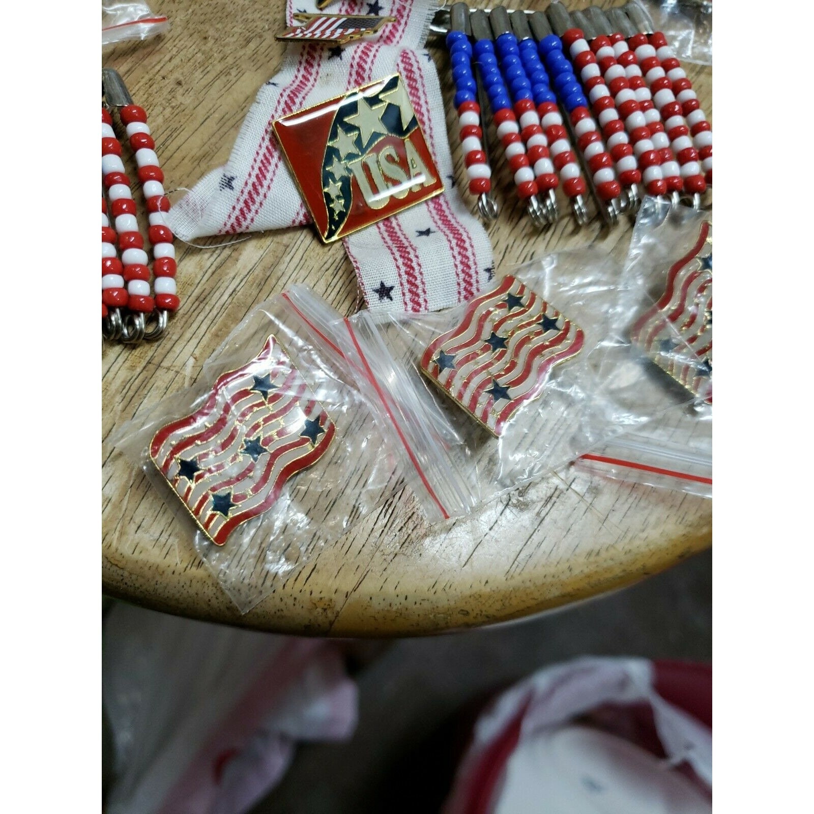 SAFETY PIN American Flag Patriotic Red White Blue Pins Brooches Jewelry ...