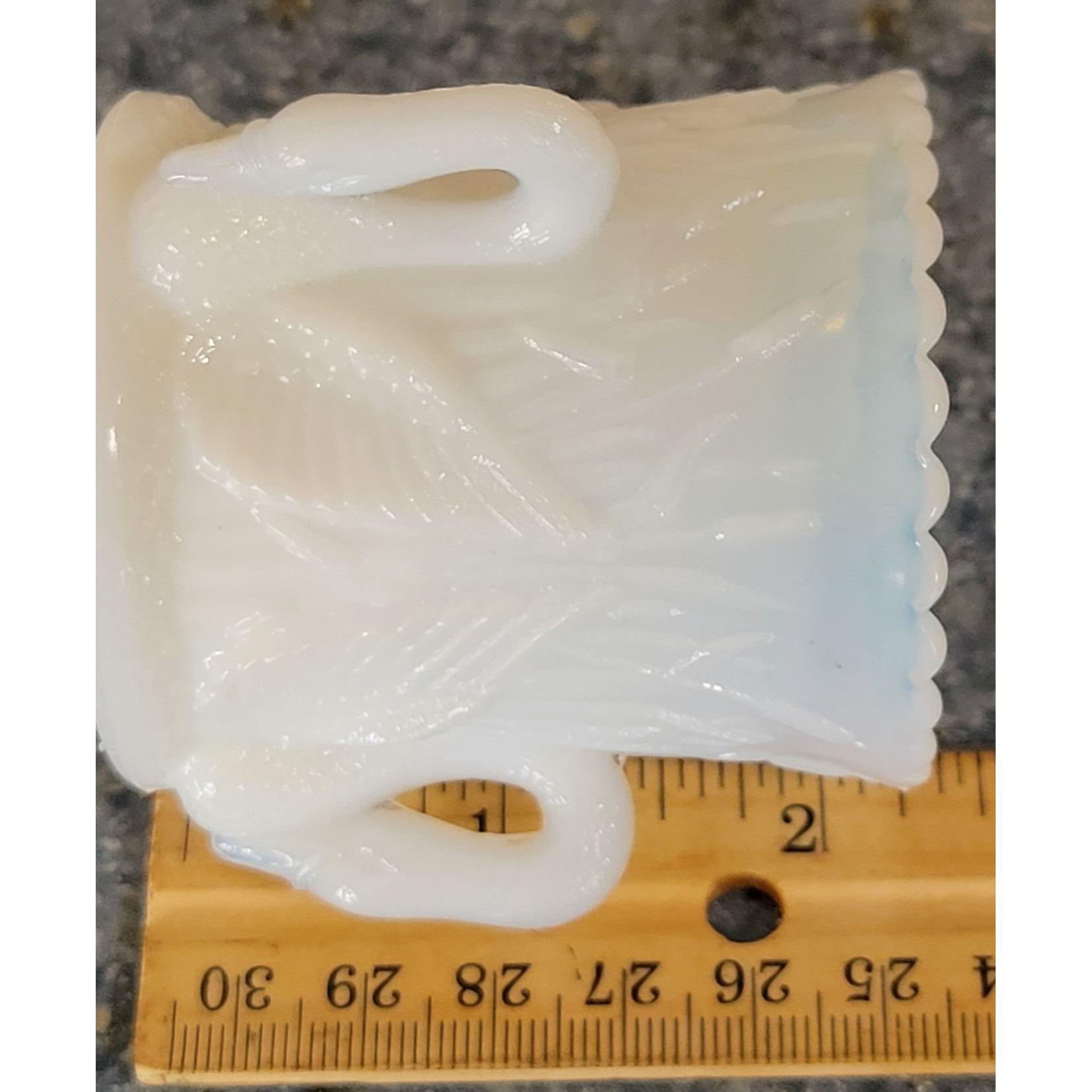 Westmoreland White Milk Glass Swan Toothpick Holder Dual Handles ...