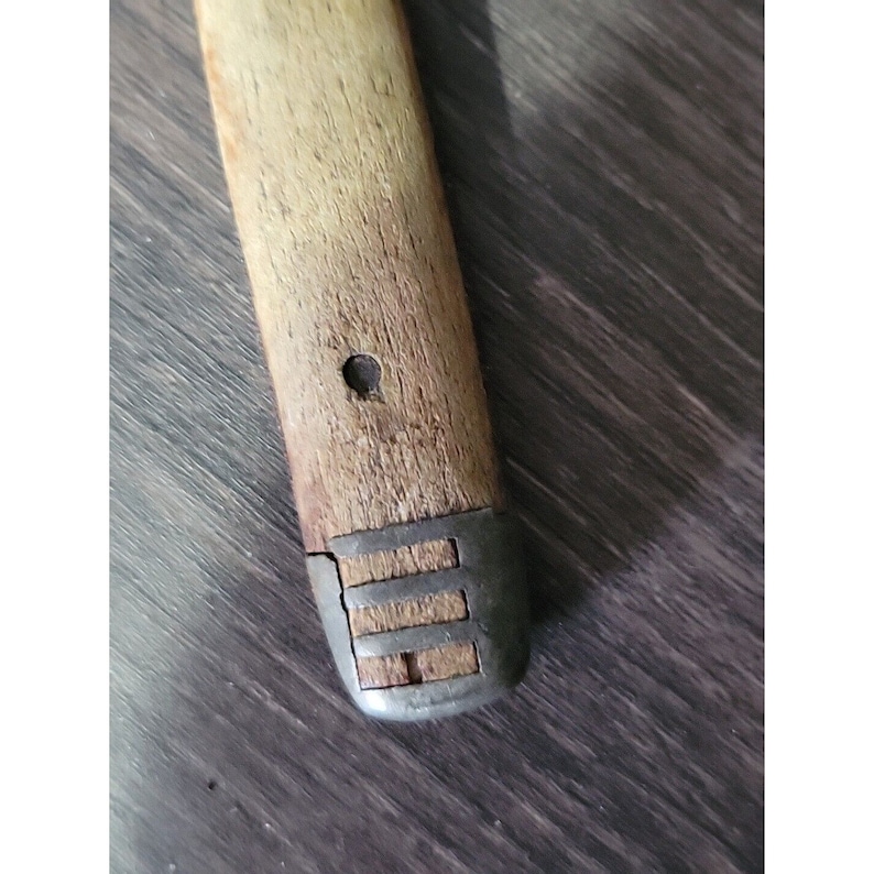 Antique Civil War Era Fork 3 Tine Eating Utensil Wood Steel Primitive 7 ...