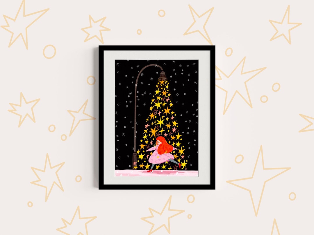 Path to the Stars Digital Illustration,home Decor, Starry Sky Wall Art ...