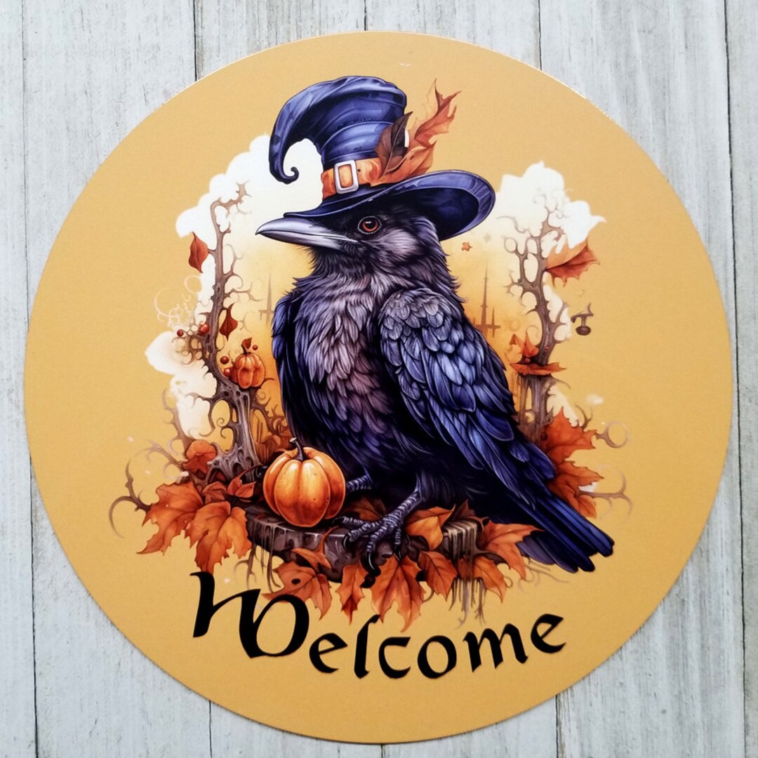Raven Wreath Signs, Wreath Attachments, Front Door Hanger, Wreath ...