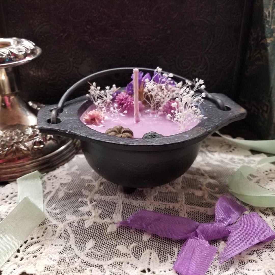 Cast Iron Cauldron With Candle Samhain Altar Candle, Mabon Altar Candle ...