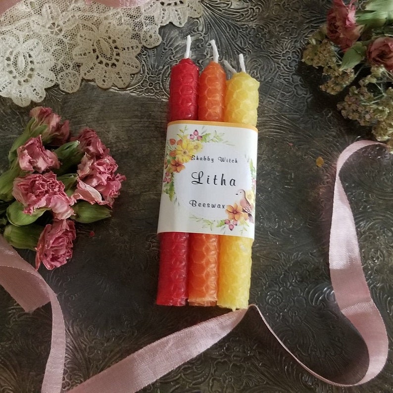 Litha Ritual Candles 6 Litha Mini Ritual Chime Candles | Etsy