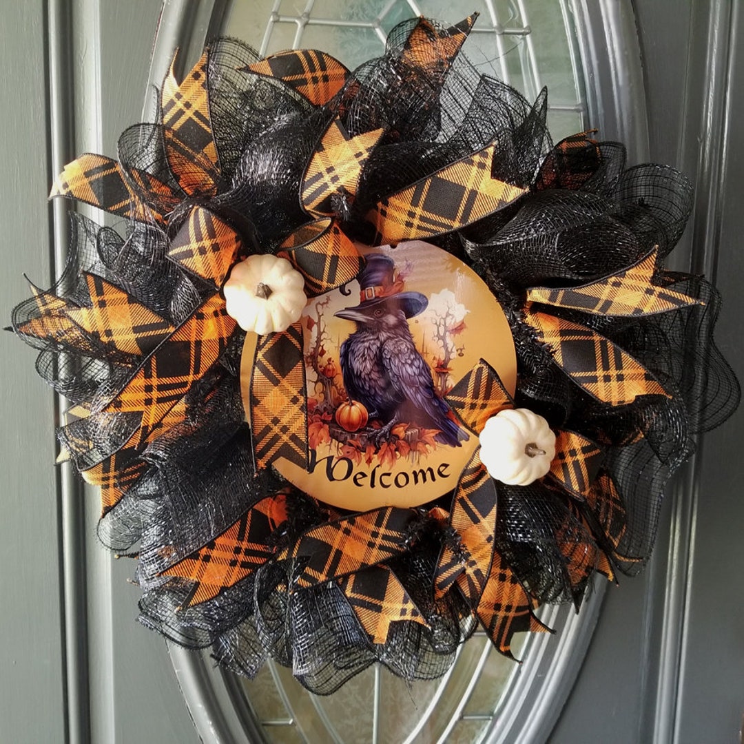 Raven Wreath, Fall Wreath, Samhain Wreath, Halloween Wreath, Door ...