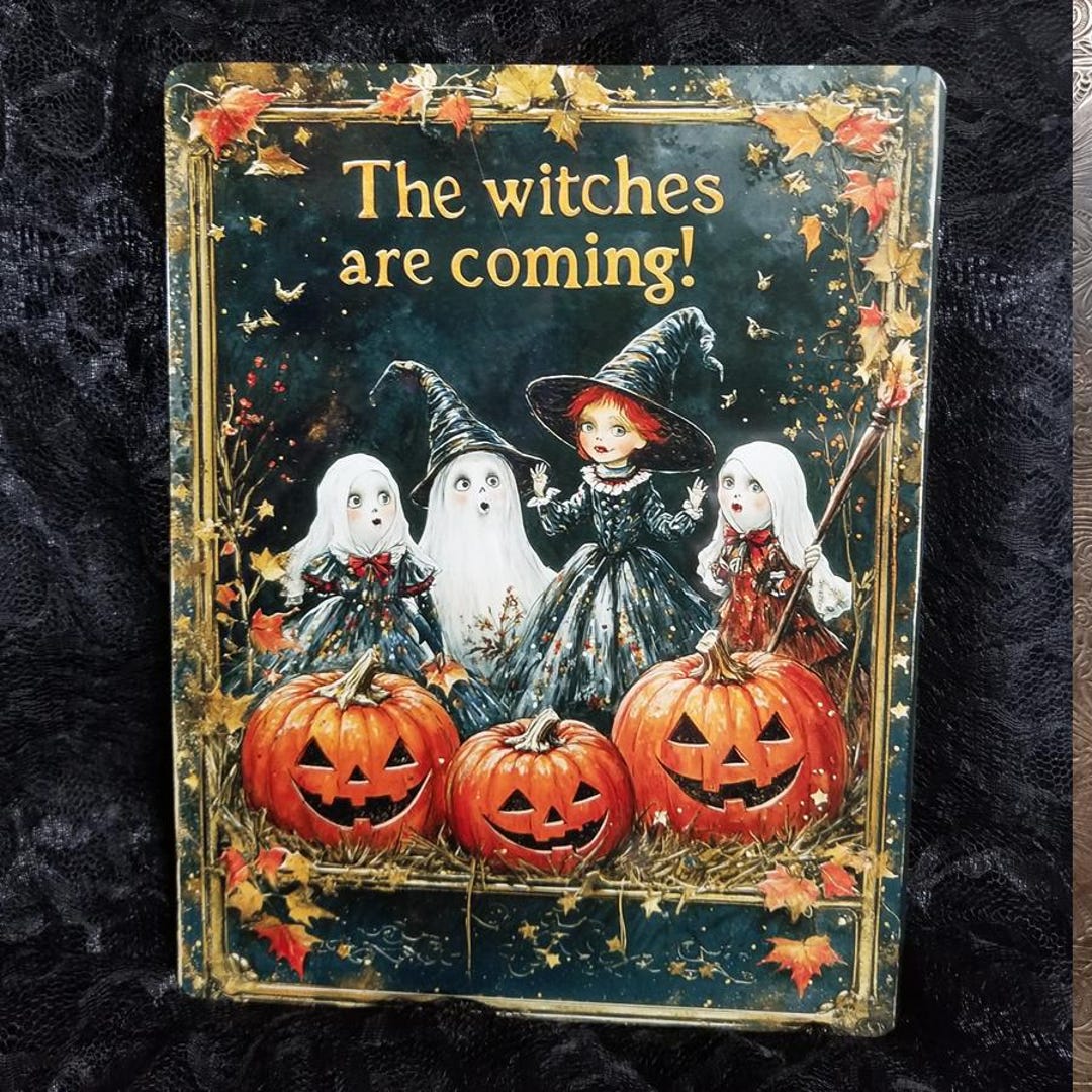 The Witches Are Coming Halloween Sign, Wreath Attachment, Coffee Bar ...