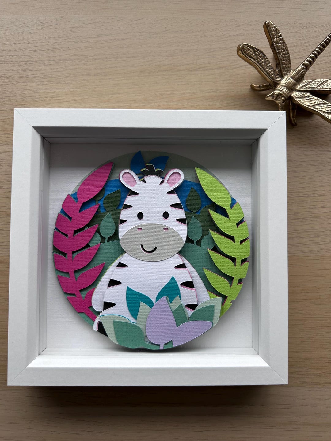 Zebra 3D Shadow Box Frame , Safari Themed Nursery Decor , Child’s Room ...
