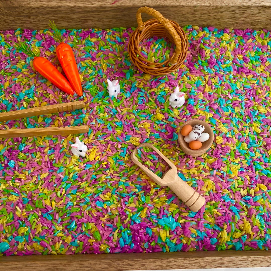 Easter Themed Sensory Bin, Rabbits - Children's Activity - Montessori ...