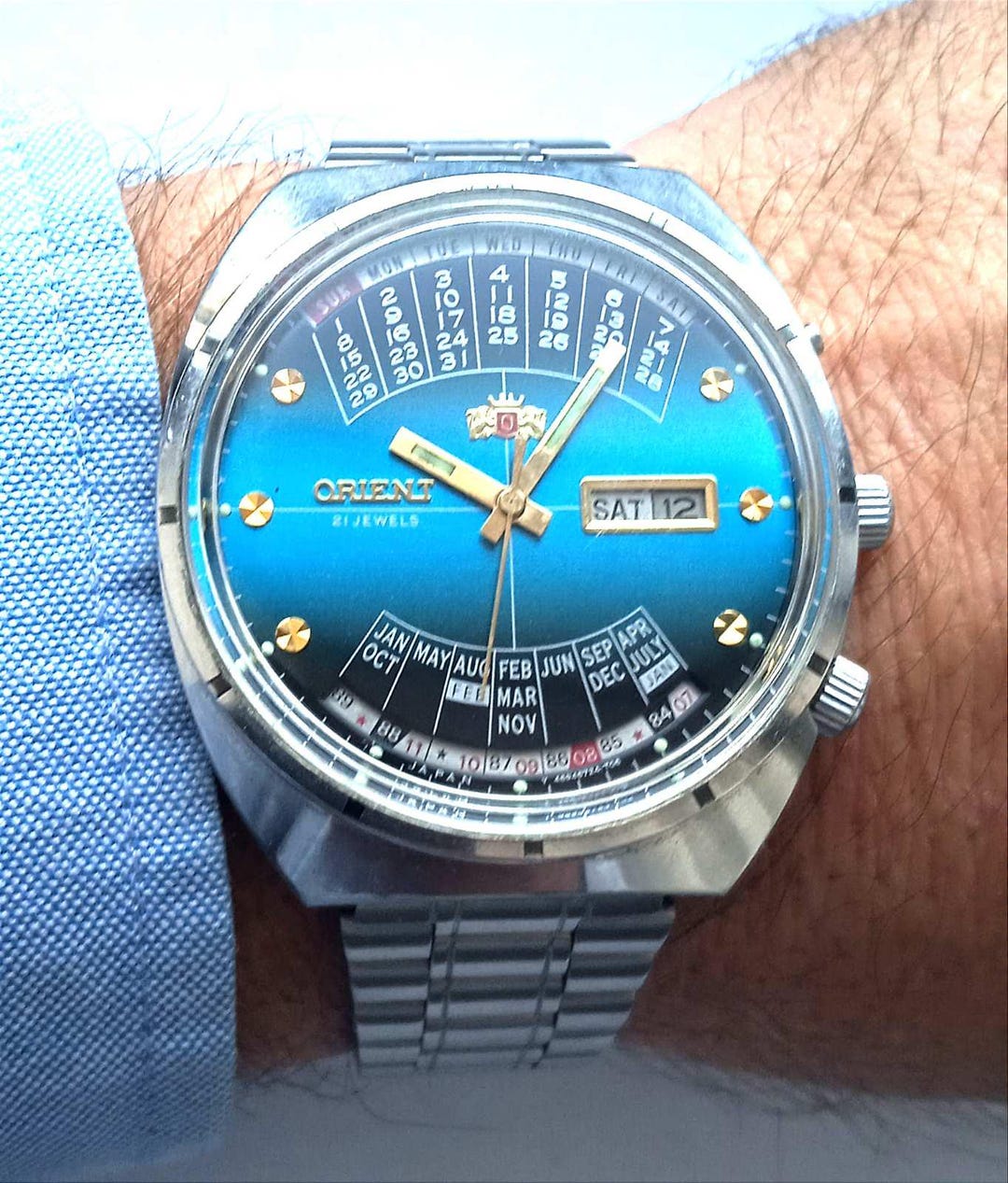 Orient College Vintage Multi-year Calendar Automatic Watch Blue Dial ...