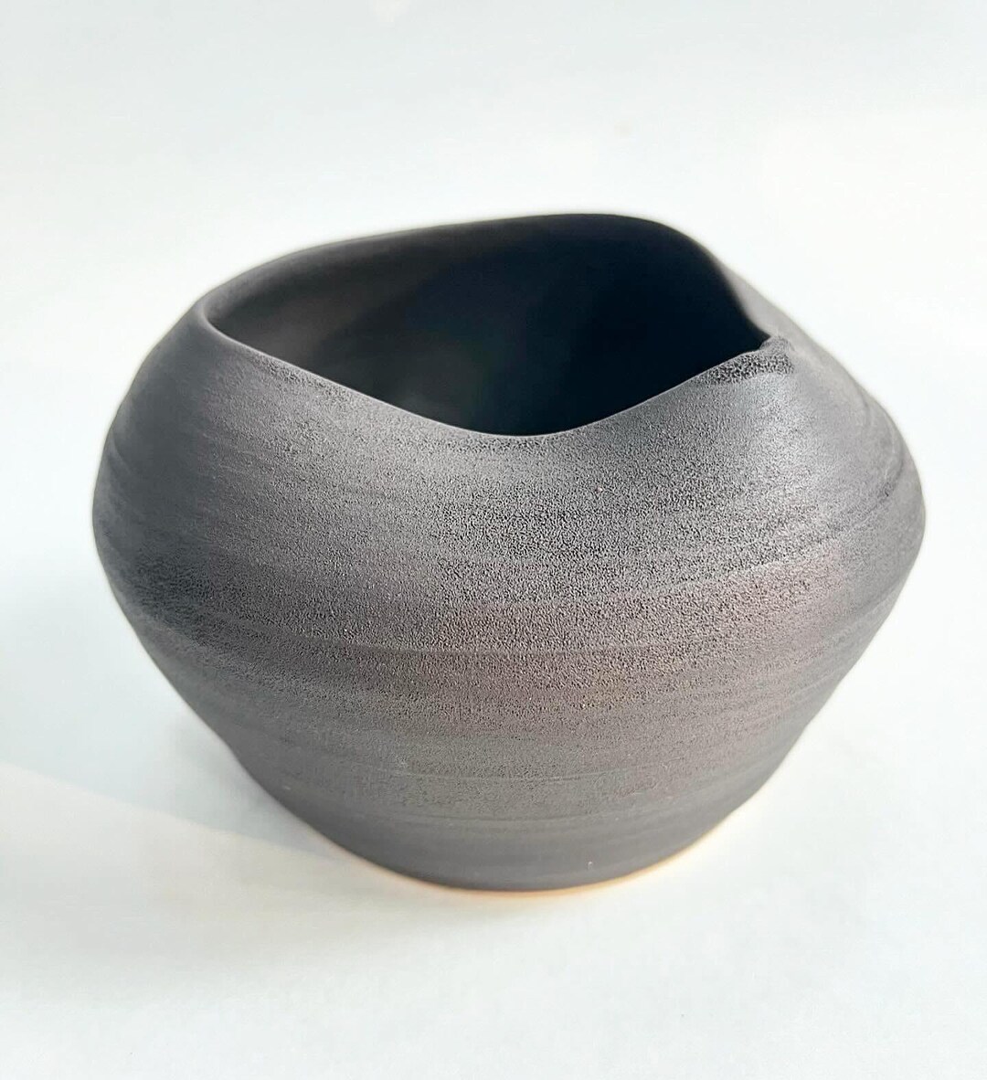 Irregular Textured Black Glaze Decorative Design Object Vase Bowl - Etsy
