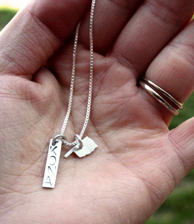 Rectangle Sterling Silver Name Tag Pendant - Etsy