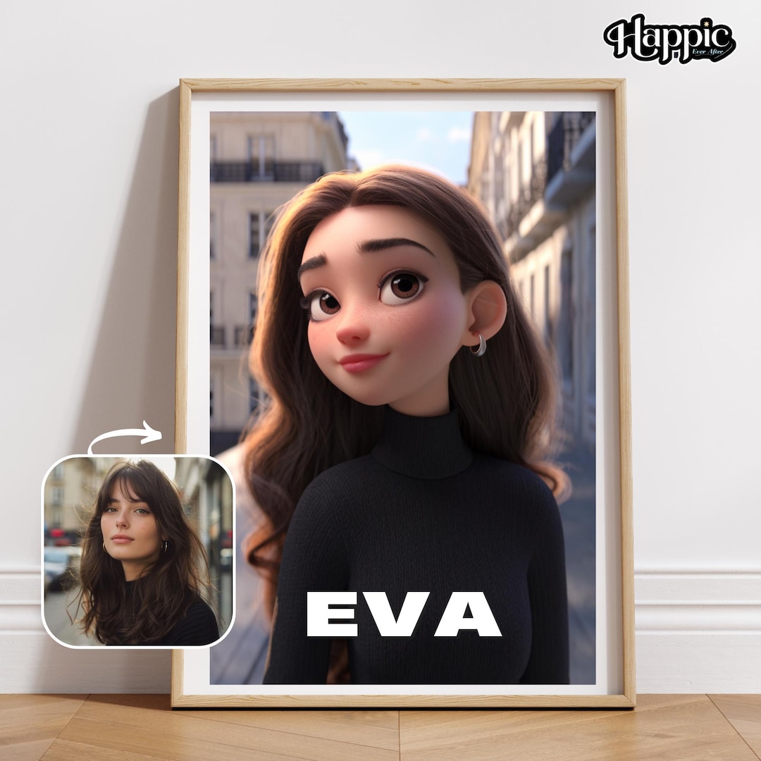 Custom Cartoon Portrait From Photo, Pixar Art Style Portrait, 3D ...