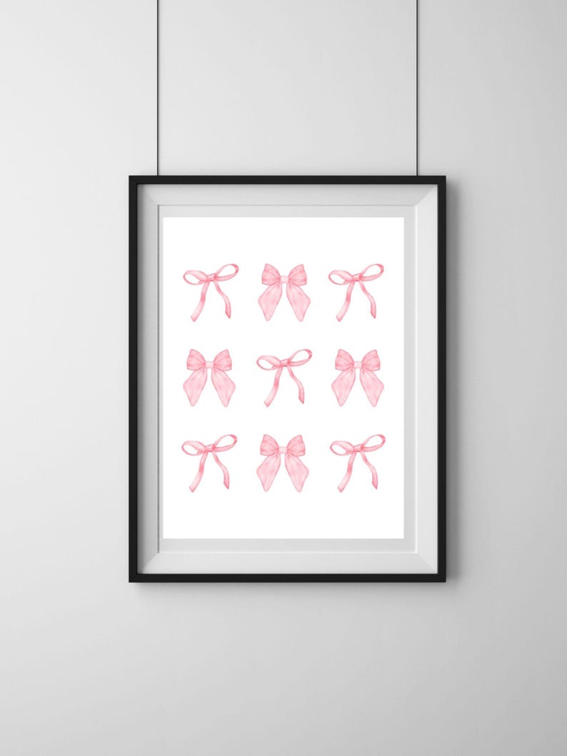 Pink Bow Poster - Etsy